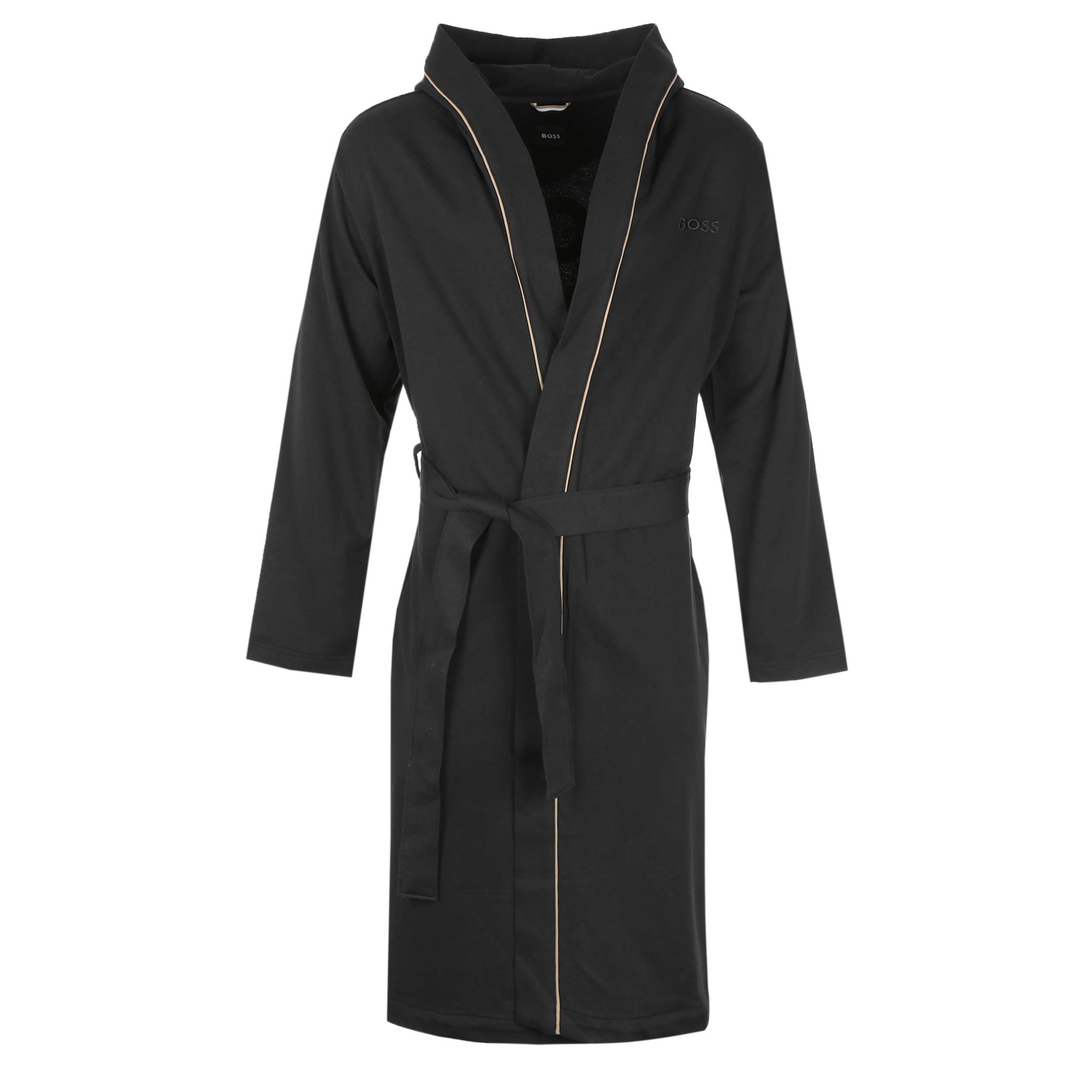 BOSS Iconic Hooded Robe Dressing Gown in Black | BOSS | Norton Barrie