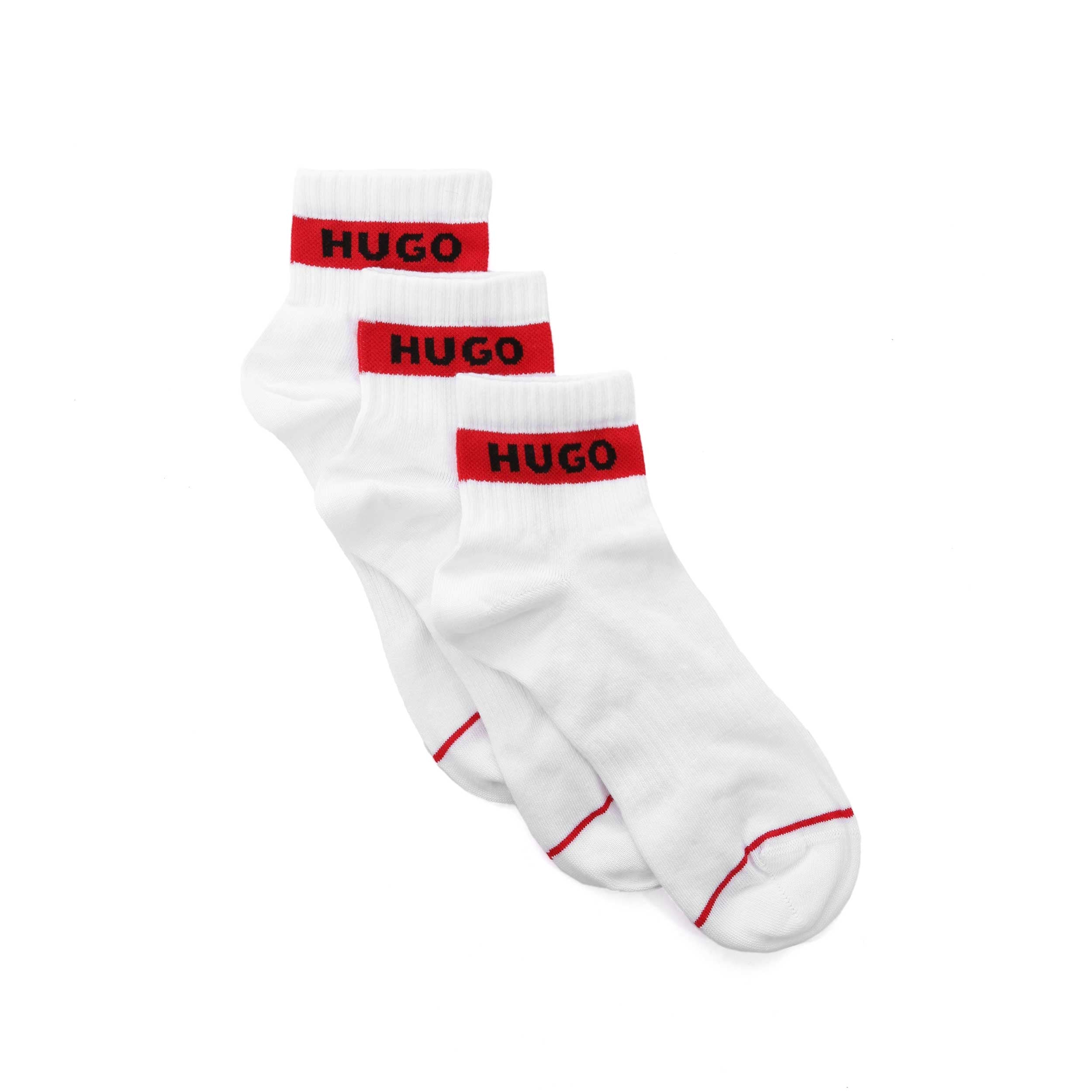 HUGO 3P SH Rib Logo CC Sock in White | BOSS | Norton Barrie