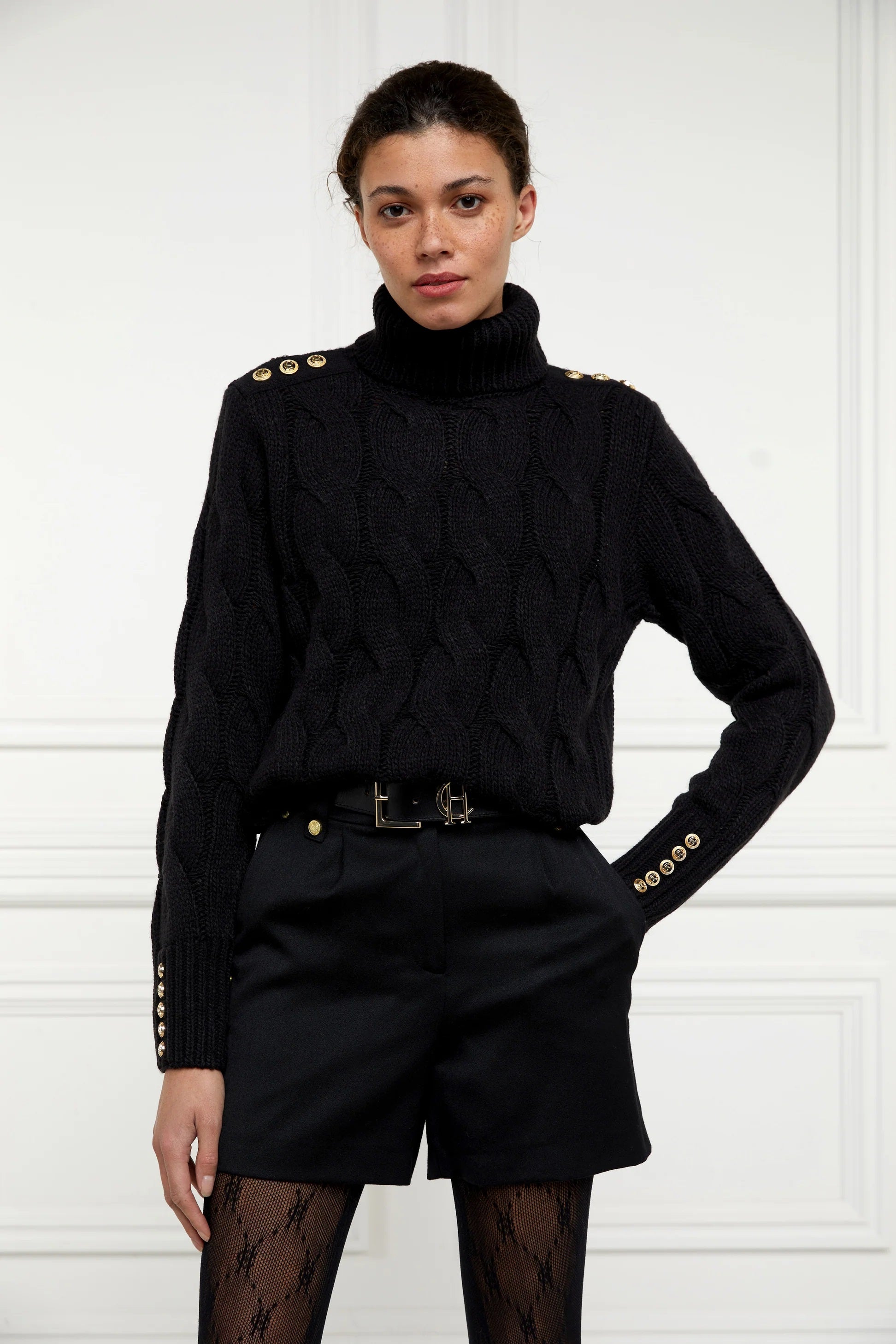 Holland Cooper Lucia Roll Neck Knit in Black | Holland Cooper – Norton ...