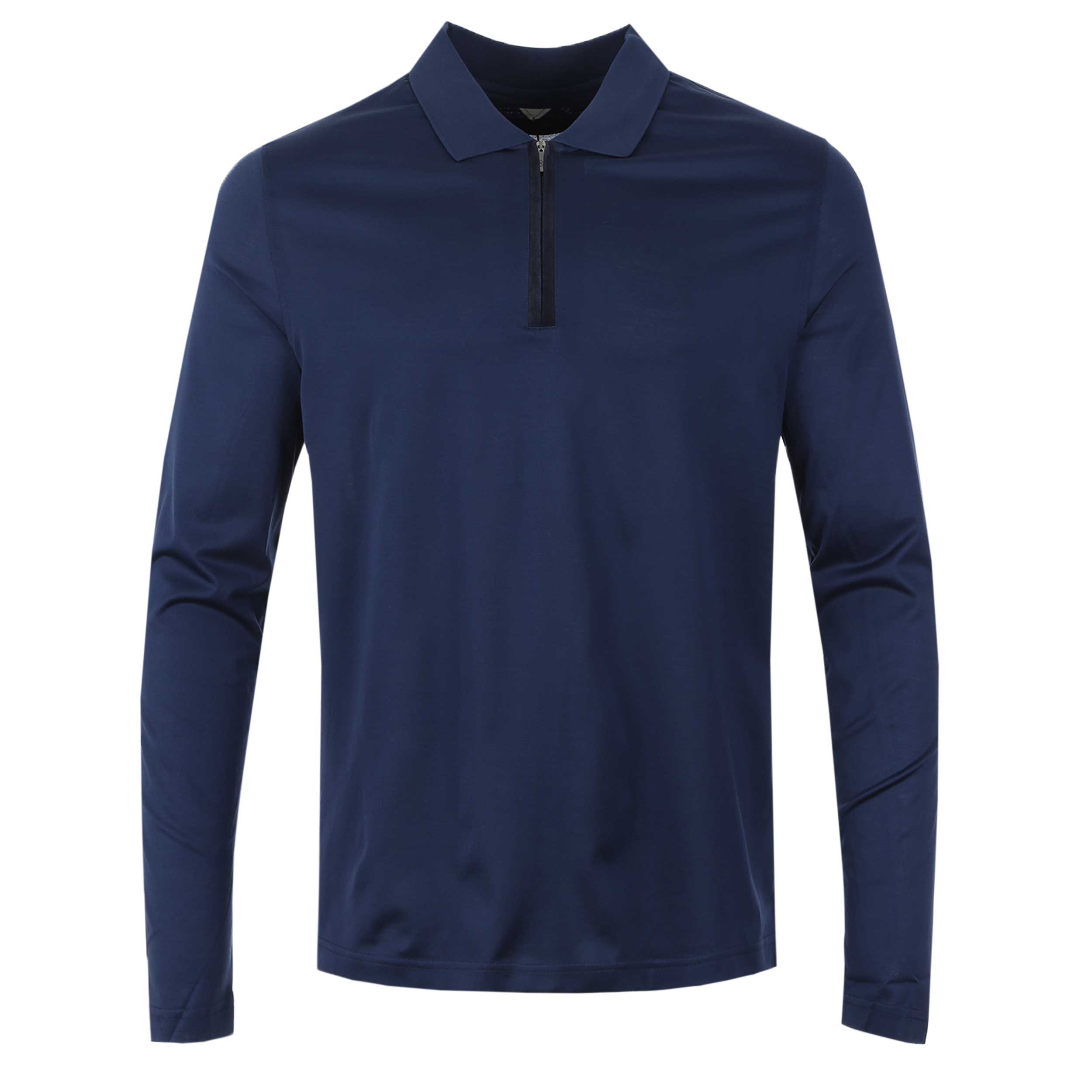 Pal Zileri Zip Detail LS Polo Shirt in Navy | Norton Barrie