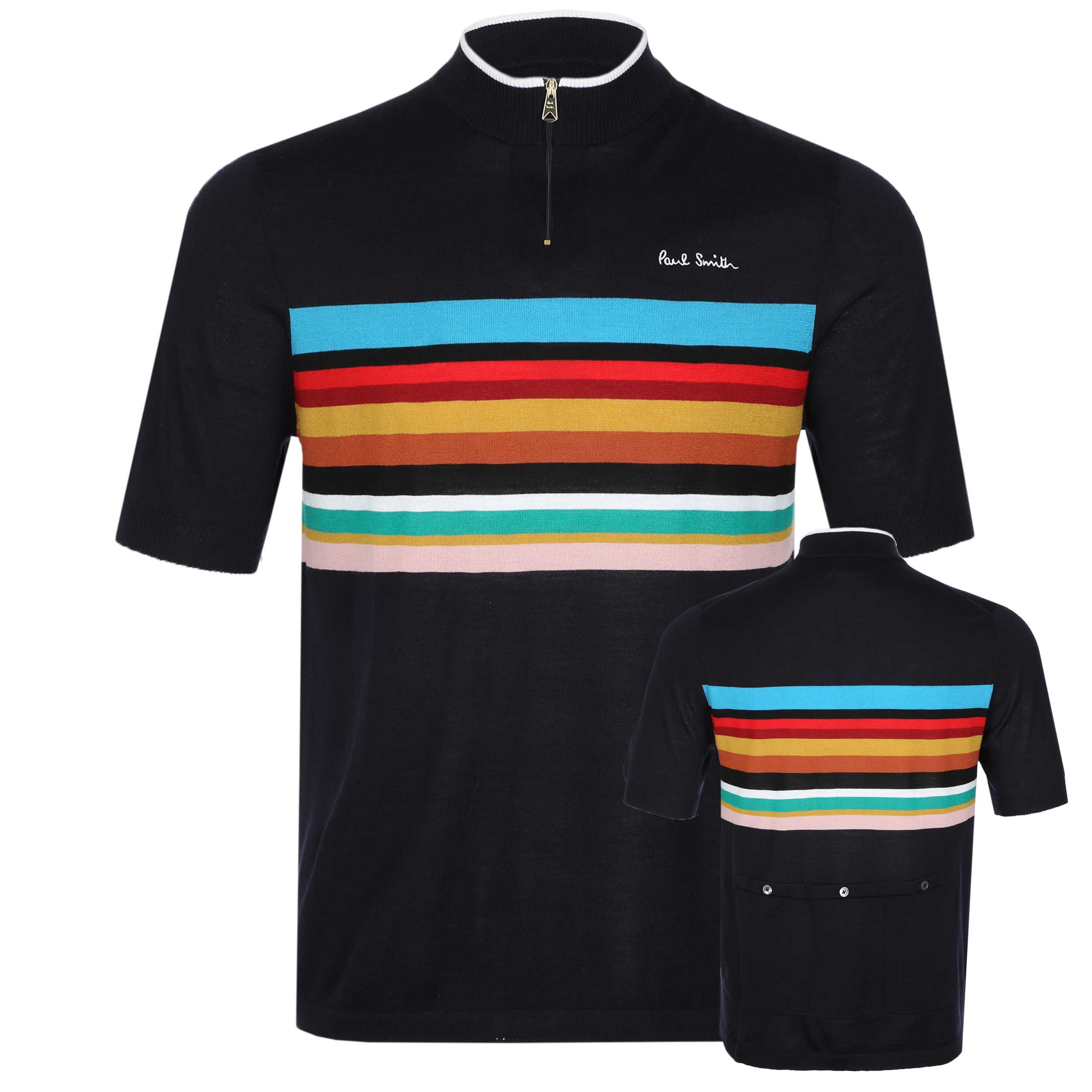 Paul Smith Cycle Jersey SS Knitwear in Navy | Paul Smith – Norton Barrie