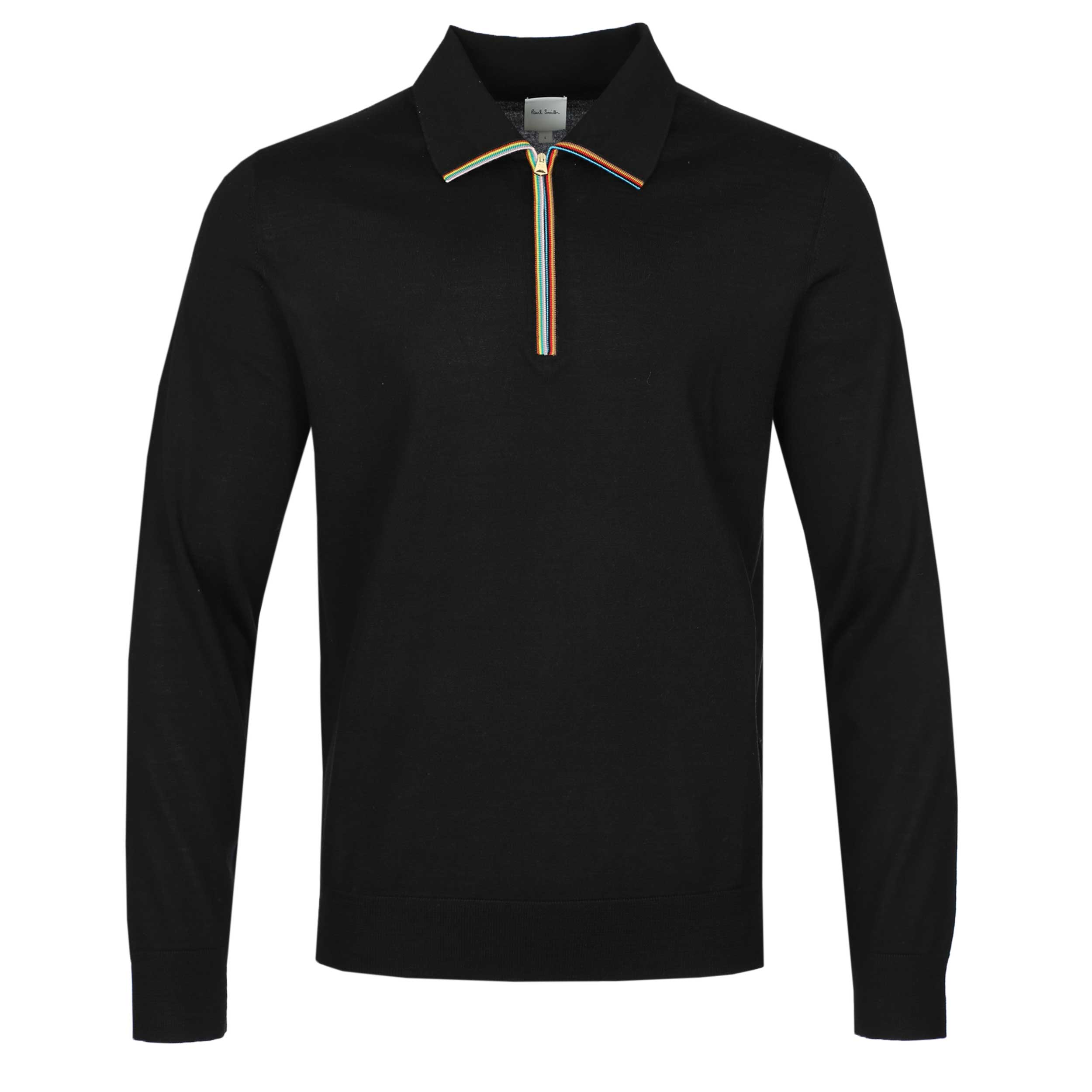 Paul Smith Sweater Long Sleeve Polo Shirt in Black | Paul Smith ...