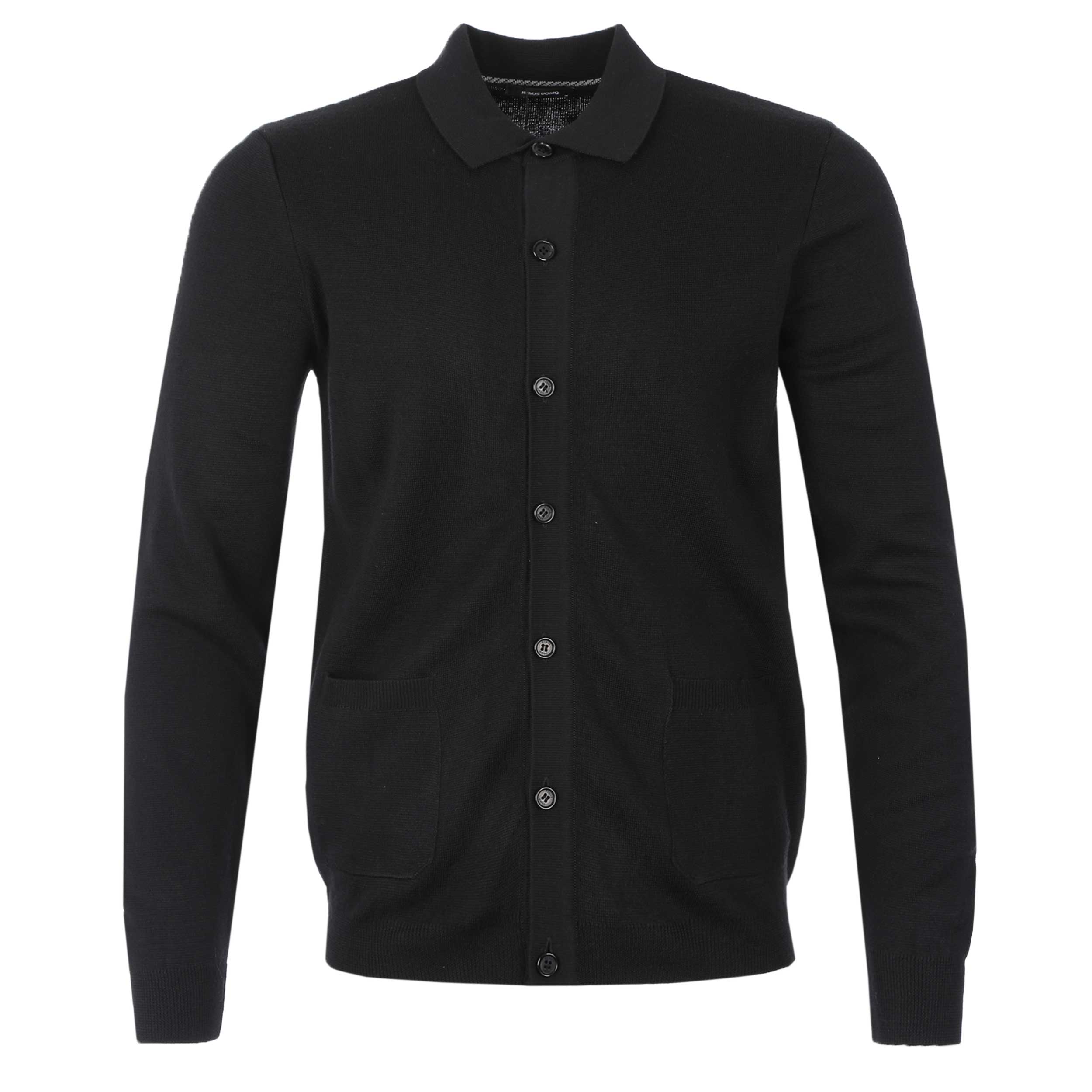 Remus Uomo Button Thru Cardigan in Black | Remus Uomo – Norton Barrie