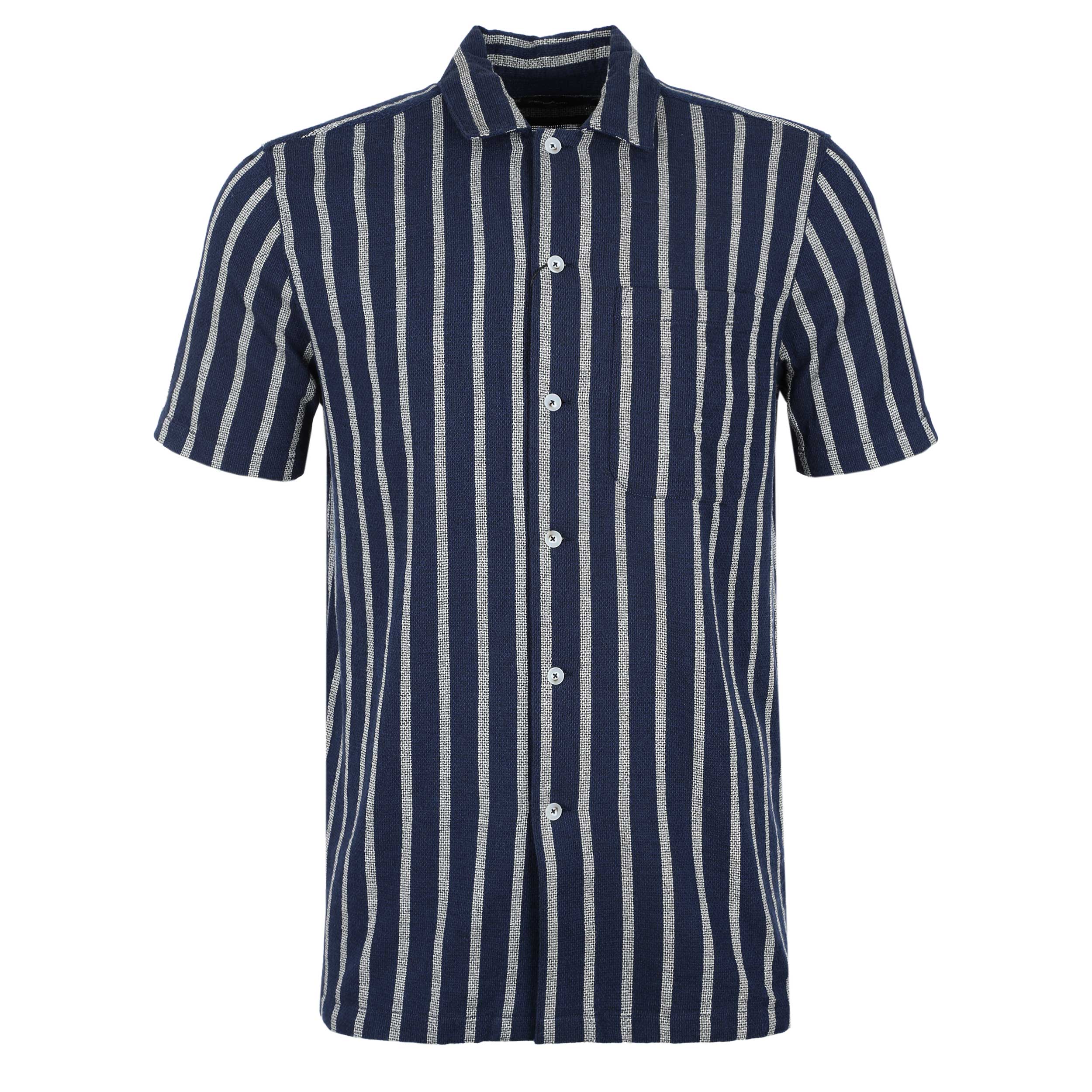 Remus Uomo Paolo Chalk Stripe SS Shirt in Navy – Norton Barrie