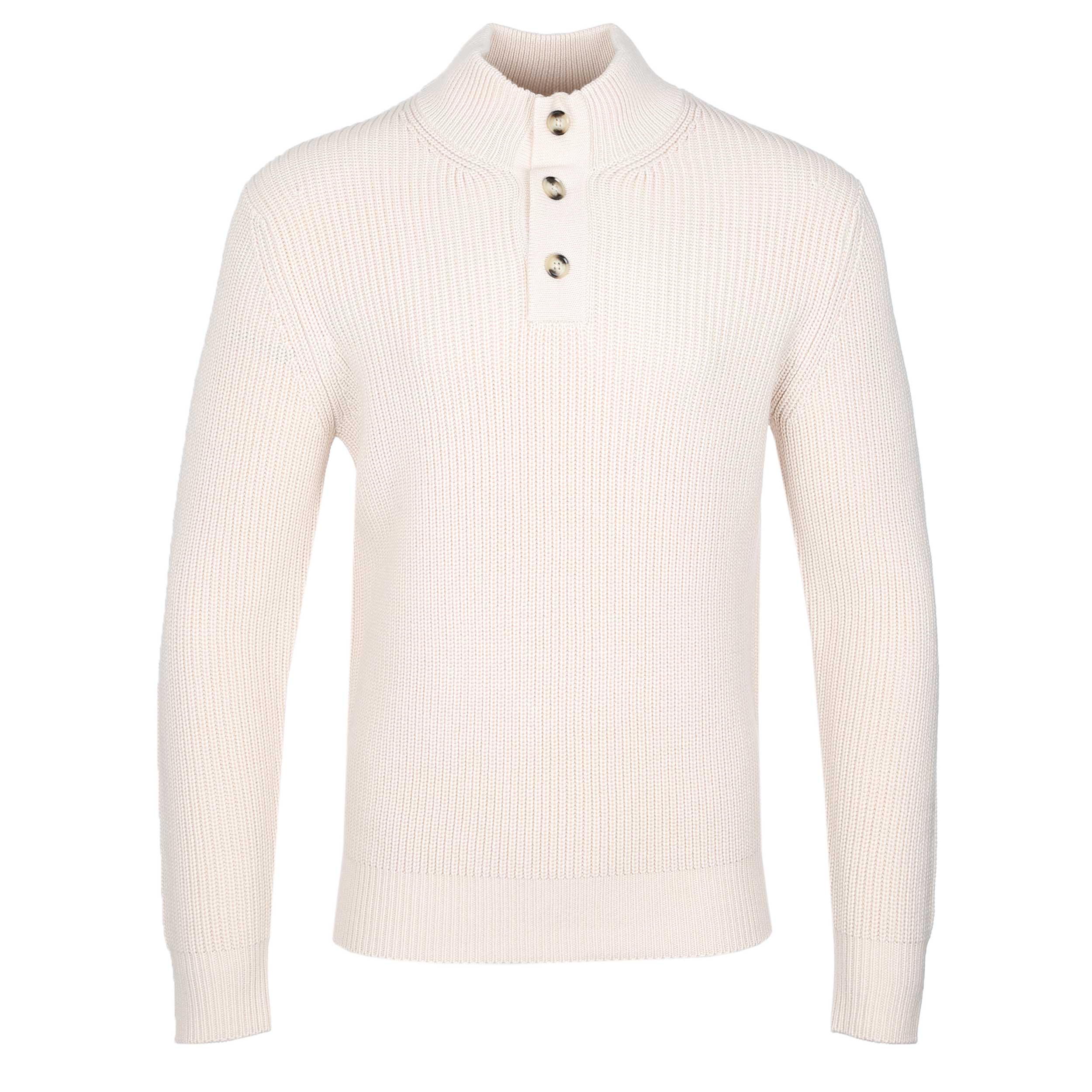 Thomas Maine 3 Button Funnel Neck Knitwear in Cream – Norton Barrie