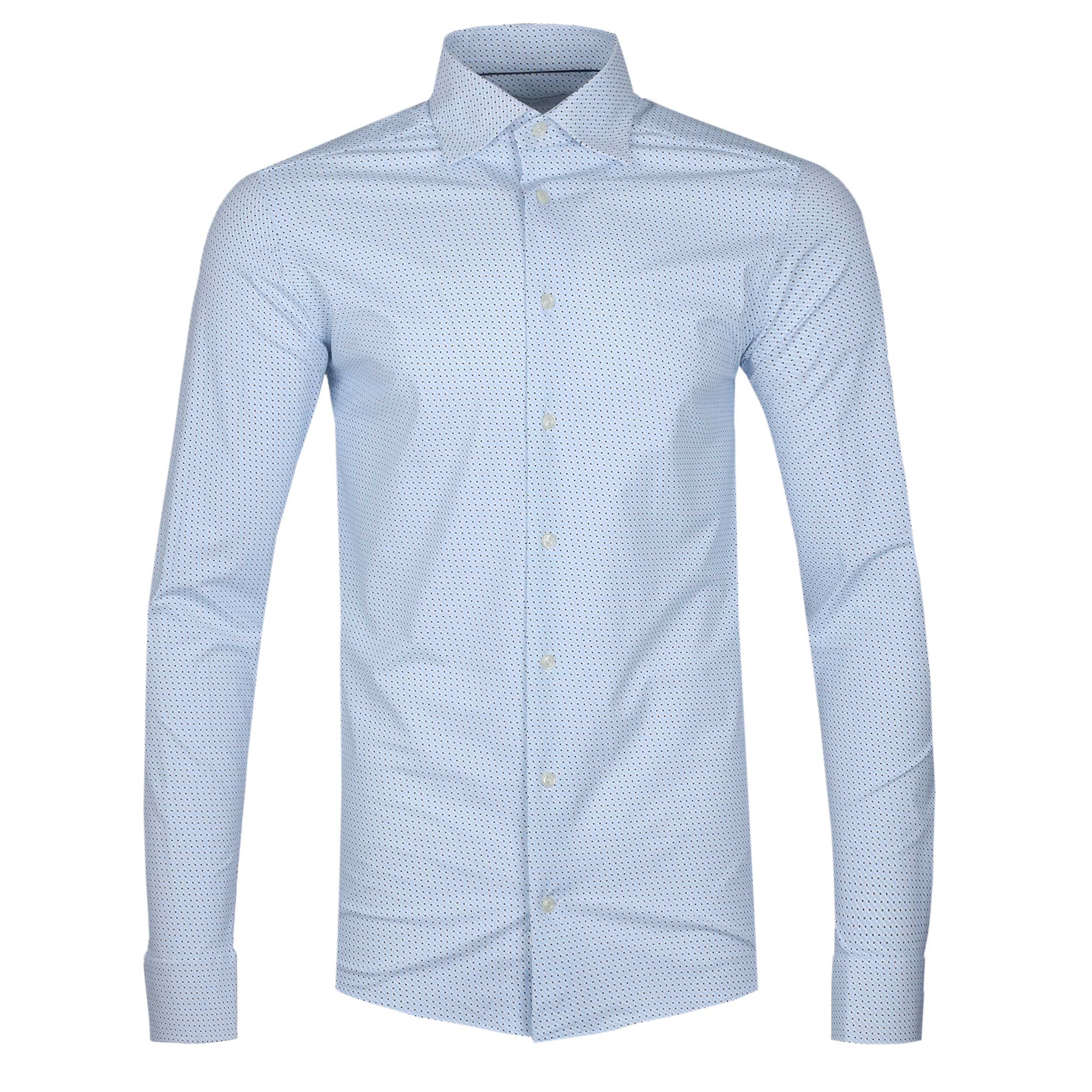 Eton 4 Way Stretch Pin Dot Shirt in Sky Blue | Eton | Norton Barrie
