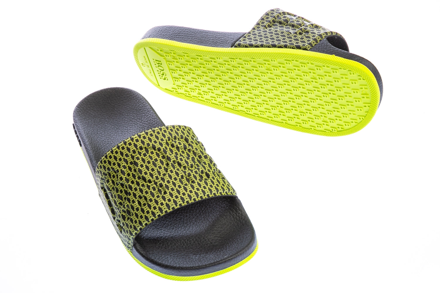 BOSS Bay_Slid Slide in Black & Yellow I BOSS I Norton Barrie